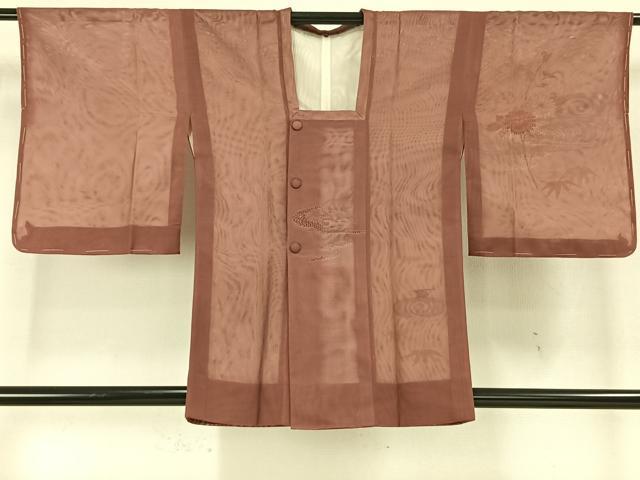 平和屋着物▽道行コート　スリーシーズン　春夏秋　塵除け　紗袷　紗×紗　草花文　金彩　正絹　逸品　AAAW1760fy