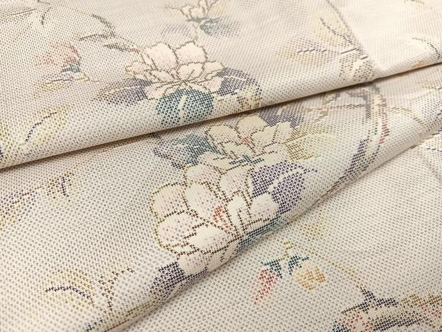 平和屋着物●本場大島紬　9マルキ　枝花文　正絹　逸品　AAAW1806ph