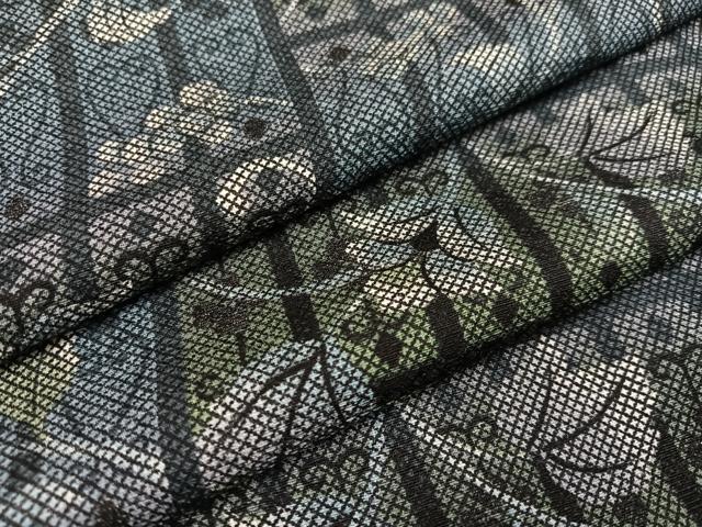 平和屋着物●上質な小紋　葡萄花唐草文　正絹　逸品　AAAW1856ph