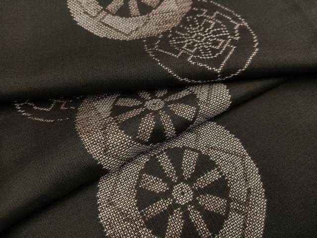 平和屋着物●本場大島紬　地空　源氏車文　正絹　逸品　AAAW1861ph