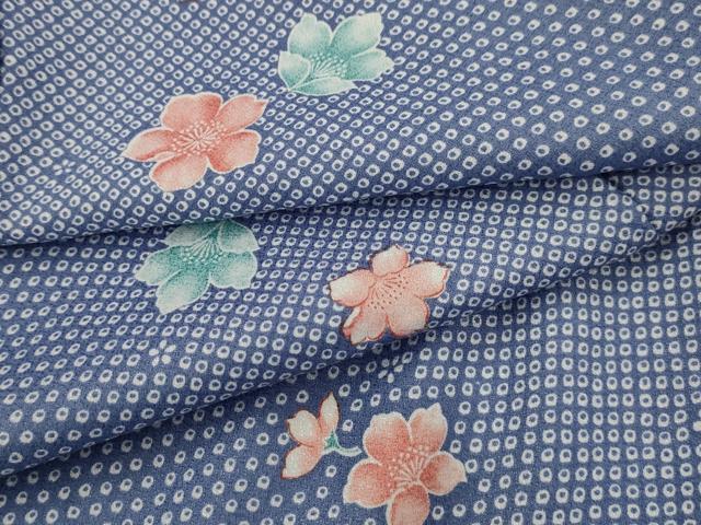 平和屋着物▽小紋　単衣　舞花文　洗える着物　AAAW1957sx