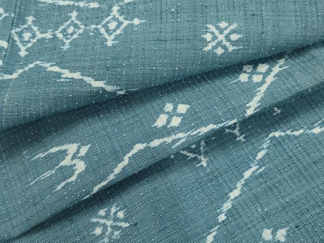 平和屋着物▽小紋　単衣　琉球絣文様　洗える着物　AAAW2070sx