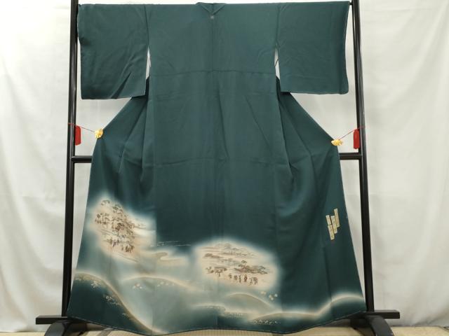 平和屋着物●伝統工芸士 高杉太　色留袖　人物風景浜松文　暈し染め　金彩　正絹　逸品　未使用　AAAW2556cs