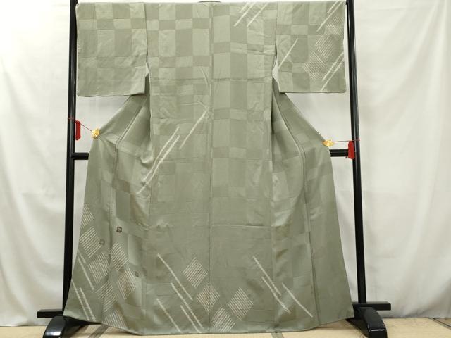 平和屋着物●訪問着　中国三大刺繍　相良刺繍　絞り　菱文　正絹　逸品　AAAW2557cs