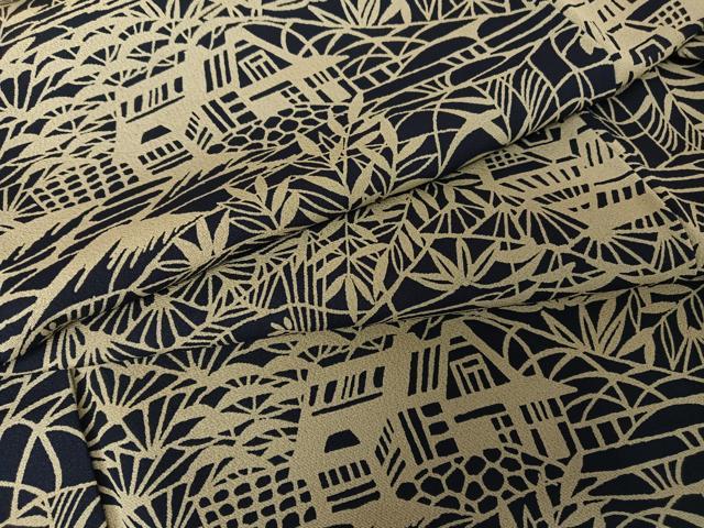 平和屋着物●藍造り国選定無形文化財　藍師・佐藤昭人　小紋　風景文　正絹　逸品　AAAW4115np