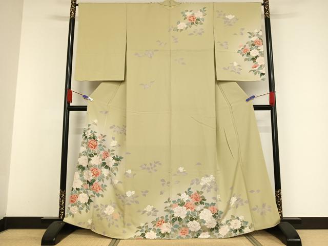 平和屋着物●訪問着　草花文　暈し染め　金彩　正絹　逸品　AAAW4122np
