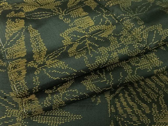 平和屋着物●本場大島紬　草花文　シダ　正絹　逸品　未使用　AAAW4126np