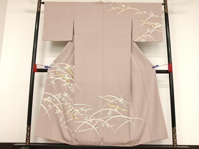 平和屋着物●銀座きしや　訪問着　駒刺繍　花楽器文　金糸　金彩　正絹　逸品　AAAW4150np