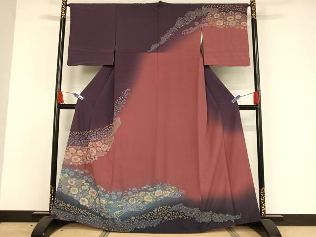 平和屋着物●訪問着　絞り　辻が花　暈し染め　金彩　正絹　逸品　AAAW4173np