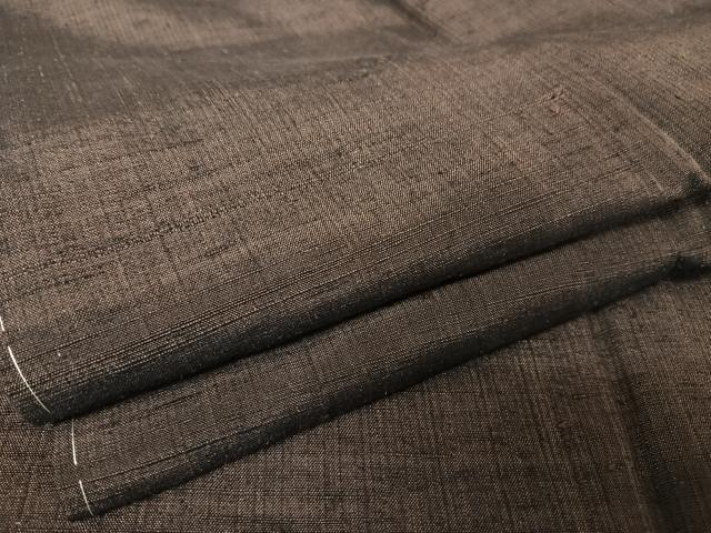 平和屋着物●男性　紬　赤墨色　正絹　逸品　未使用　AAAW4187np