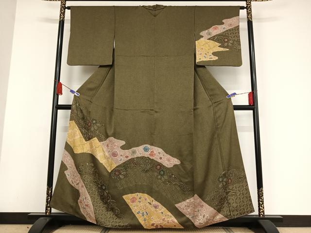 平和屋着物●訪問着　絞り　辻が花　正絹　逸品　AAAW4193np