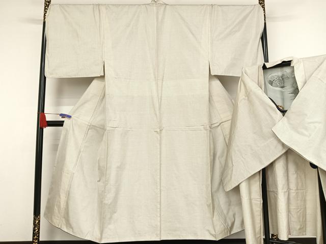 平和屋着物●男性　本場大島紬　アンサンブル　白大島　一元絣　正絹　逸品　AAAW4205np