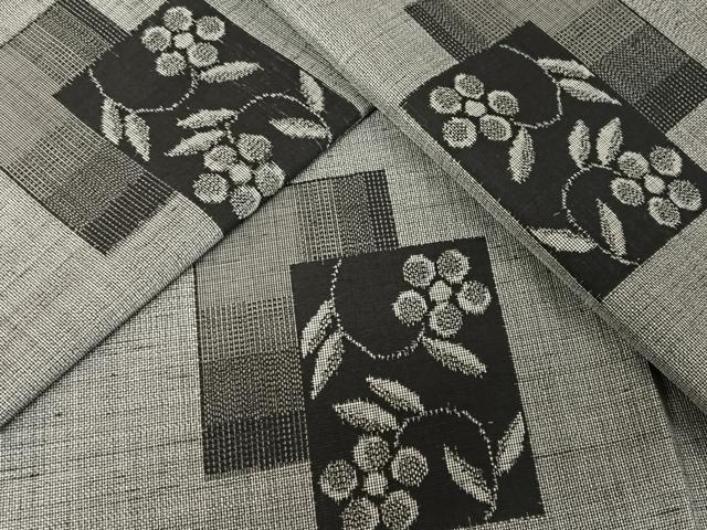平和屋着物●上質な紬　色紙花文　正絹　逸品　AAAW4209np