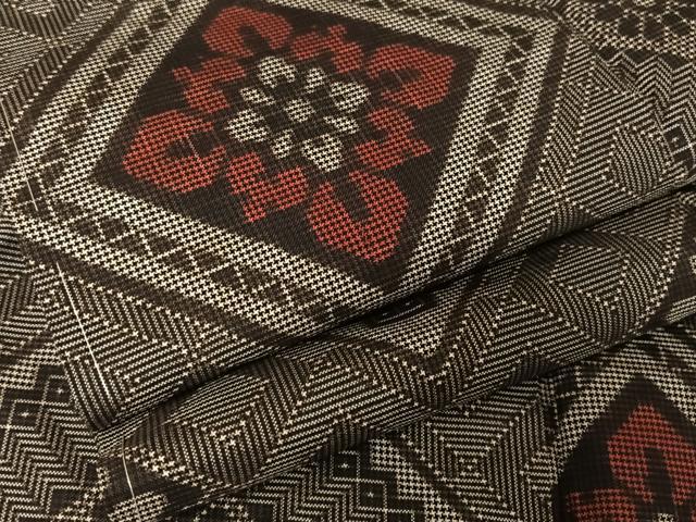 平和屋着物●本場大島紬　龍郷絣　正絹　逸品　未使用　AAAW4214np