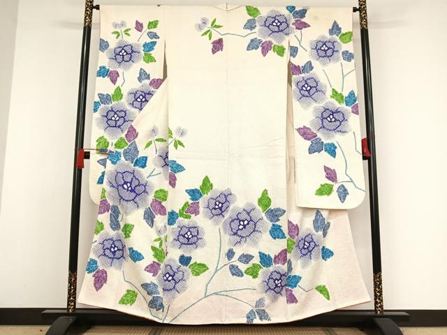 平和屋着物●豪華振袖　総絞り　草花文　正絹　逸品　AAAW4235np