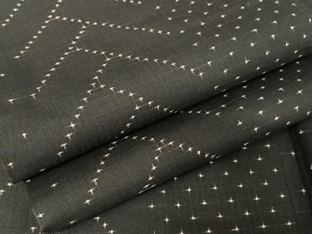 平和屋着物●本場大島紬　一元絣　間道　黒地　正絹　逸品　AAAW4242np