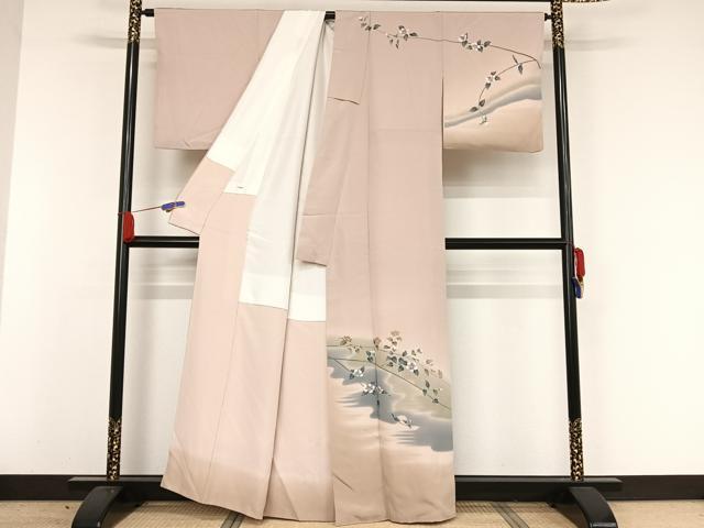 平和屋着物○訪問着 友禅 作家物 枝花文 暈し染め 正絹