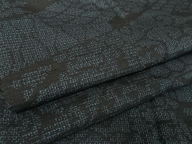 平和屋着物●結城紬　80亀甲　切嵌文　正絹　逸品　AAAW4256np