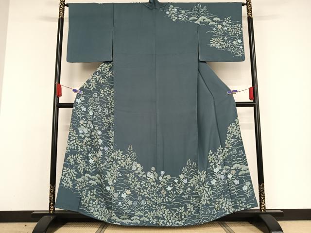 平和屋着物●訪問着　草花文　正絹　逸品　AAAW4276np