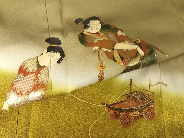 平和屋着物○漆工芸作家 金森一博 訪問着 人物文 暈し