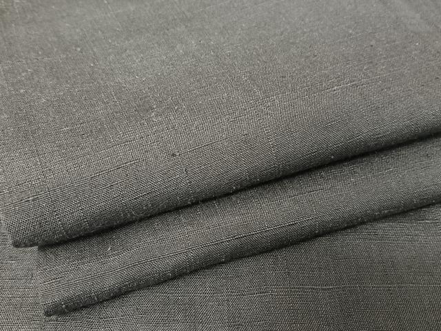 平和屋着物●結城紬　色無地　藍墨茶色　正絹　逸品　AAAW4288np