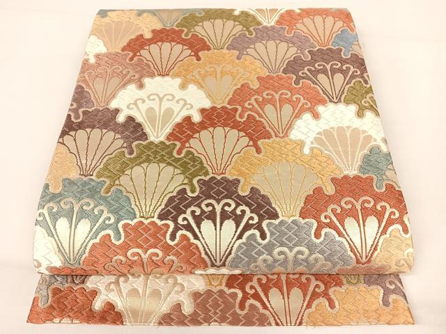 平和屋着物●六通柄袋帯　唐織　青海波　正絹　逸品　AAAW4309np