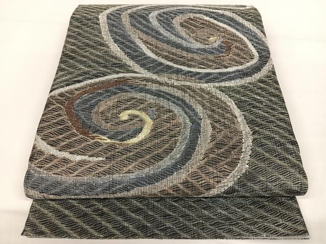 平和屋着物●太鼓柄袋帯　流水文　金糸　正絹　逸品　AAAW4321np