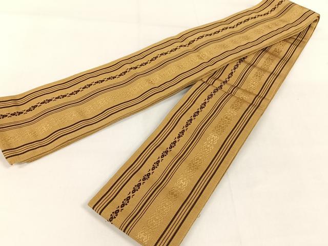 平和屋着物●男性　本場筑前博多織　両面　角帯　献上　正絹　逸品　AAAW4331np