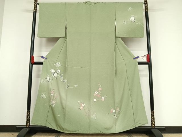 平和屋着物●訪問着　枝花文　暈し染め　正絹　逸品　AAAW4392np