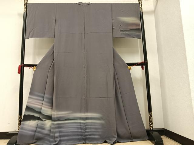 平和屋着物●訪問着　鳥　暈し染め　正絹　逸品　AAAW4470ph