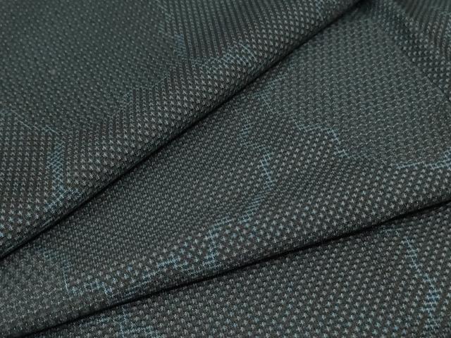 平和屋着物▽上質な小紋　単衣　雪輪文　正絹　逸品　AAAW5167jd