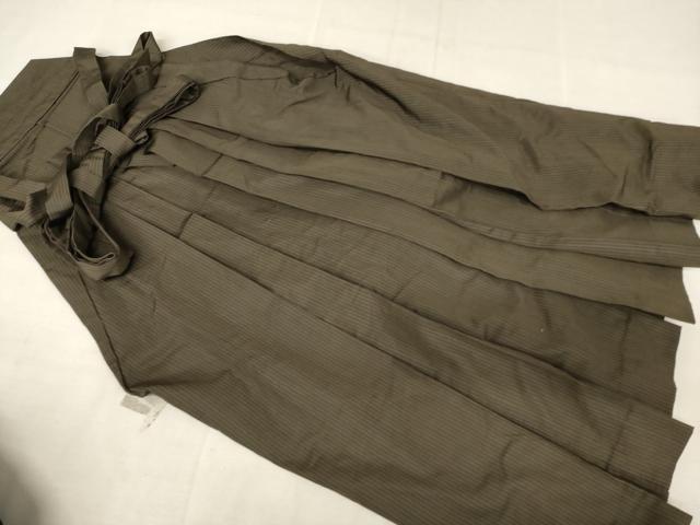 平和屋着物●男性　馬乗り袴　縞　正絹　逸品　AAAW5224br