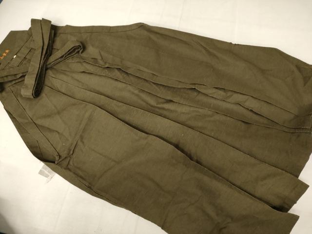 平和屋着物●男性　馬乗り袴　紬地　色無地　媚茶色　正絹　逸品　AAAW5243br