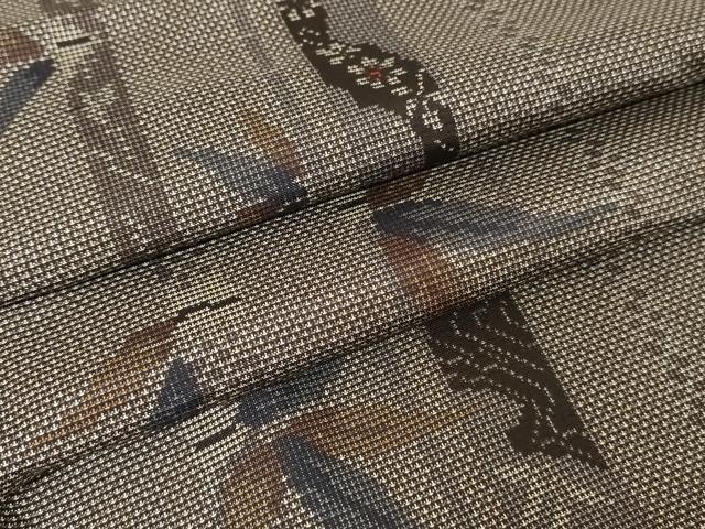 平和屋着物●本場大島紬　カタス7マルキ　笹竹間道　正絹　逸品　AAAW5255br