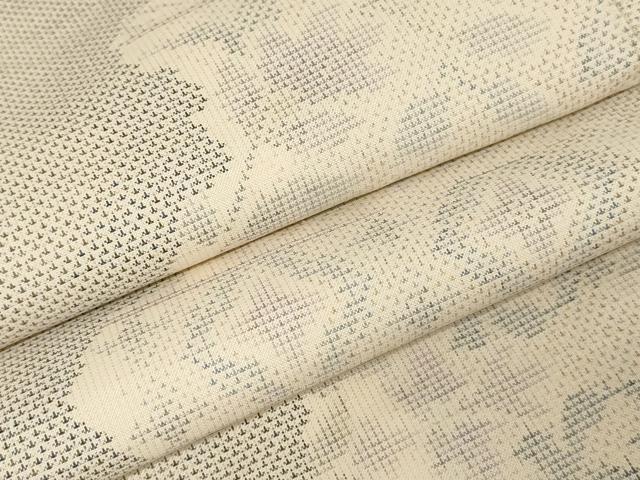 平和屋着物●本場大島紬　白大島　カタス7マルキ　霞吉祥花文　正絹　逸品　AAAW5274br