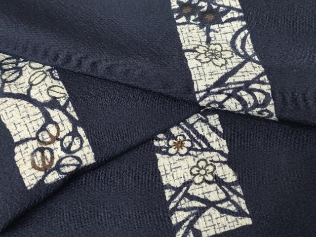 平和屋着物●上質な小紋　短冊枝花文　正絹　逸品　AAAW5316br