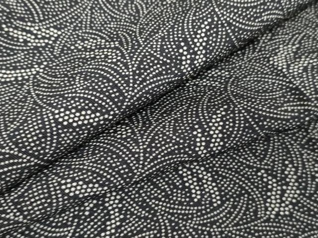 平和屋着物●上質な小紋　葦　黒地　正絹　逸品　AAAW5323br