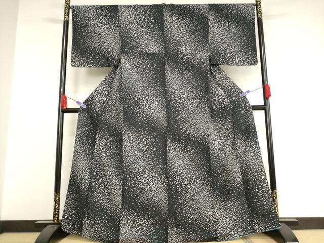 平和屋着物●上質な小紋　散らし文　黒地　正絹　逸品　AAAW5332br