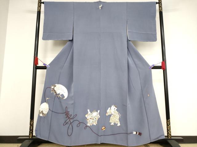 平和屋着物●京友禅　倉田泰波　色留袖　夫婦鶴寿紐　河藤　浜ちりめん　反端付き　正絹　逸品　未使用　AAAW5359br