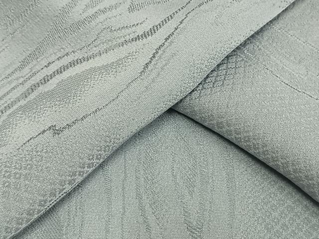 平和屋着物▽上質な色無地　単衣　杢目地紋　水色　正絹　逸品　AAAW7561fy