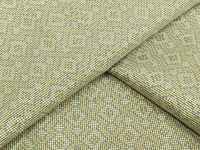 平和屋着物▽本場大島紬　単衣　7マルキ　幾何学文様　正絹　逸品　AAAW7578fy