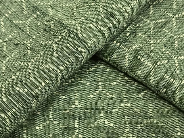 平和屋着物▽上質な紬　単衣　幾何学文様　正絹　逸品　AAAW7600fy