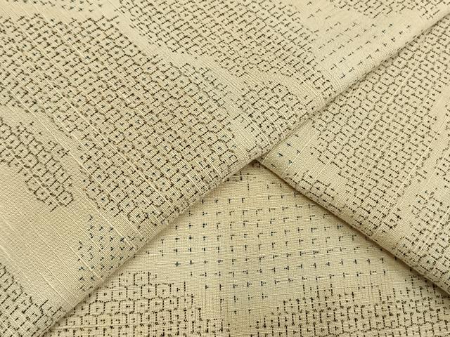 平和屋着物▽結城紬　単衣　80亀甲　雲取り文　正絹　逸品　未使用　AAAW7607fy