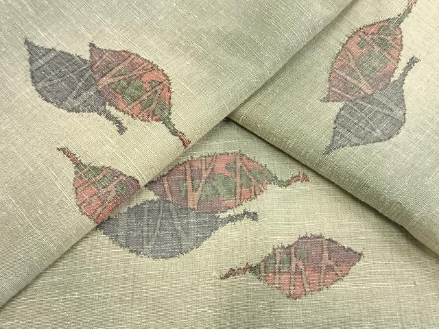 平和屋着物○上質な小紋 紬地 更紗舞花文 正絹 逸品 未使用