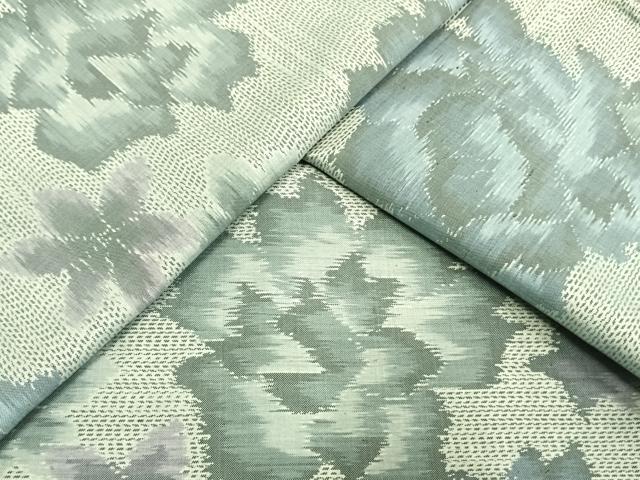 平和屋着物▽本場大島紬　単衣　総絣　花尽くし　正絹　逸品　AAAW7648fy