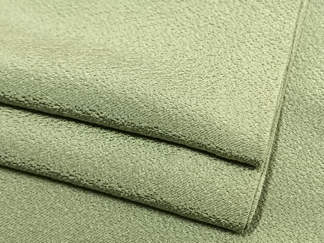 平和屋着物▽上質な色無地　単衣　山葵色　正絹　逸品　AAAW7649fy