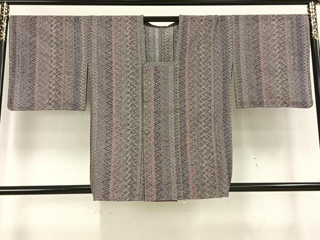 平和屋着物▽道行コート　スリーシーズン　春夏秋　塵除け　組織　間道　正絹　逸品　AAAW7658fy