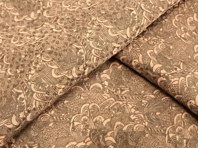 平和屋着物▽上質な小紋　単衣　風景文　正絹　逸品　AAAW7681fy