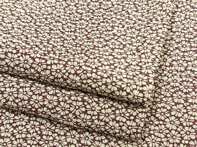 平和屋着物▽上質な小紋　単衣　花づくし　正絹　逸品　AAAW7692fy