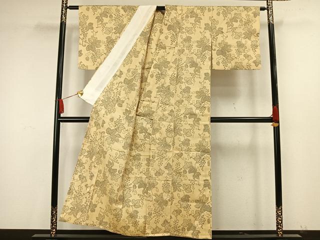 平和屋着物▽上質な色無地 単衣 毘沙門亀甲地紋 藍色 正絹